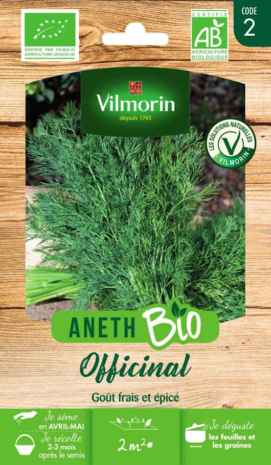 Aneth a feuilles denses Bio série 2 sachet graines 2,5 g - Vilmorin ...