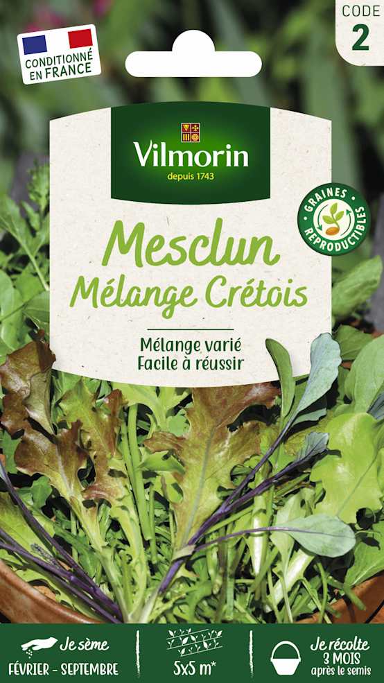 Mesclun cretois graines VILMORIN 6 g - Gamm vert