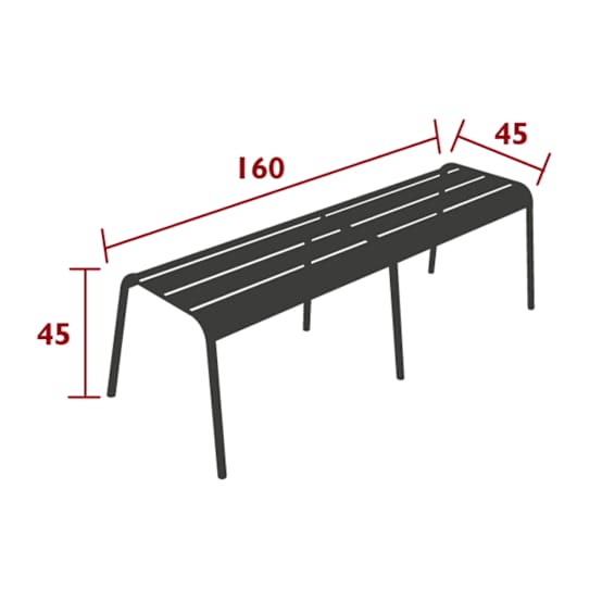 Banc de jardin acier piment 3 personnes XL Monceau Fermob - Gamm vert