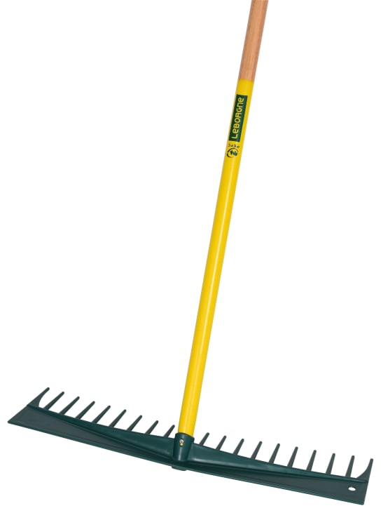 Râteau polymère 20 dents manche bois 100% PEFC – LEBORGNE - Gamm vert