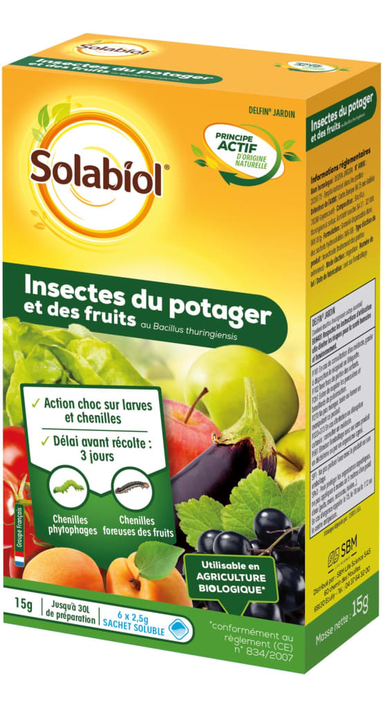 Insecticide vers fruits et légumes SOLABIOL 6x 2,5 g - Gamm vert