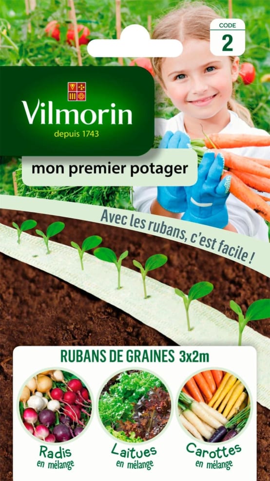 Mon premier potager rubans graines biodégradable 3x2m VILMORIN - Gamm vert