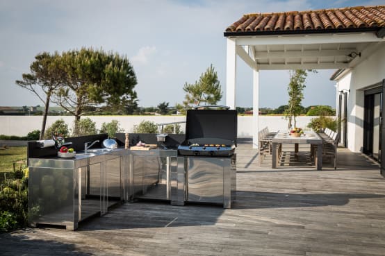 Eno - Module standard HPL et inox L.80 x l.60 x H.115 cm - Gamm vert