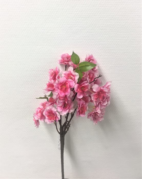 Tige fleurs de cerisier rose foncé artificielle 63 cm - Gamm vert