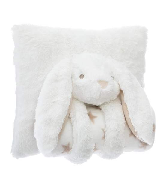 Coussin décoratif lapin avec plaid - ATMOSPHERA - Gamm vert