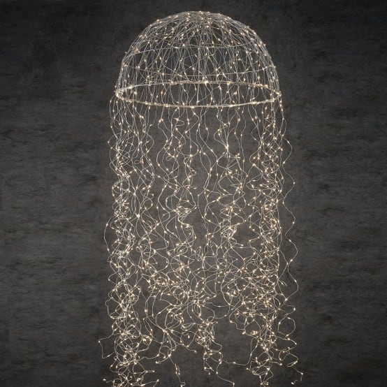 Lustre meduse argent classic 720led IP44 -metal-Blanc- l150xd45cm ...