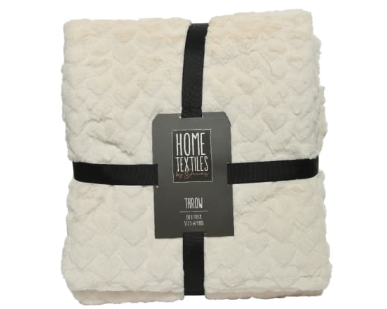 Decoris - Plaid Polyester Crème L.130 x l.170 x H.1 cm - Gamm vert