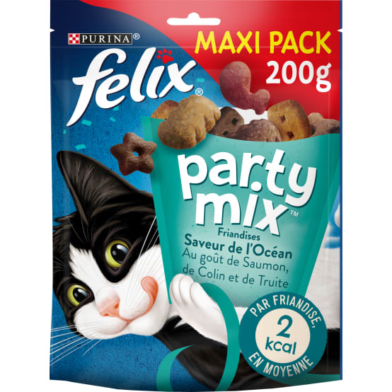 Friandises chat Party Mix Saveur de L'Océan 200 g - FELIX - Gamm vert