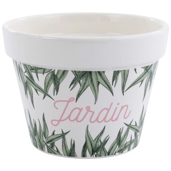 Cache pot fleur en céramique Ø.12 x H.9 cm - Gamm vert