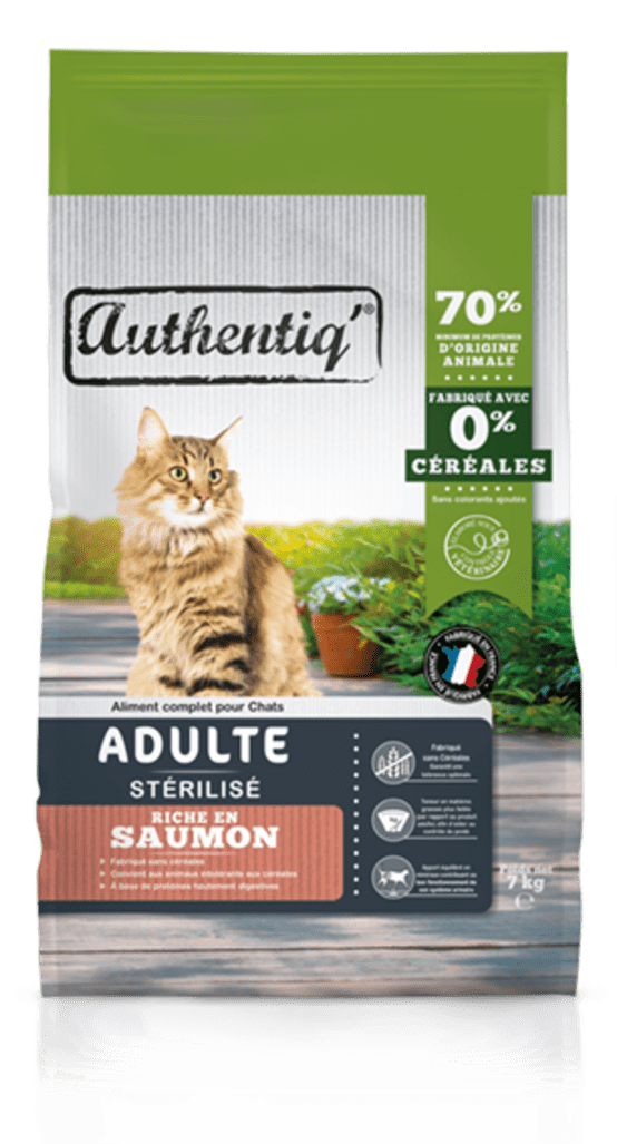 Authentiq - Croquettes pour chats au saumon 7 kg - Gamm vert