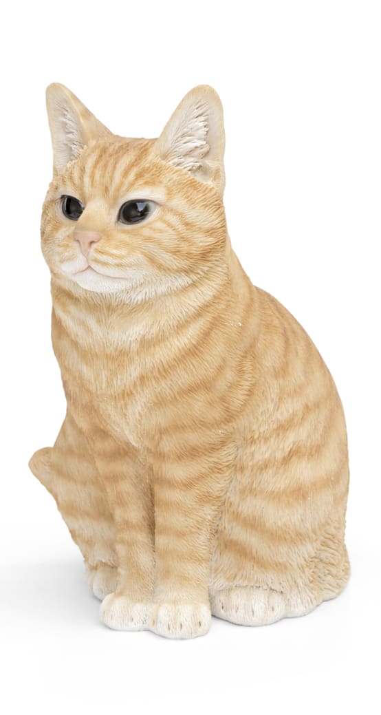 Garden ID - Chat assis roux en polyrésine L.25 x l.20 x H.30 cm - Gamm vert