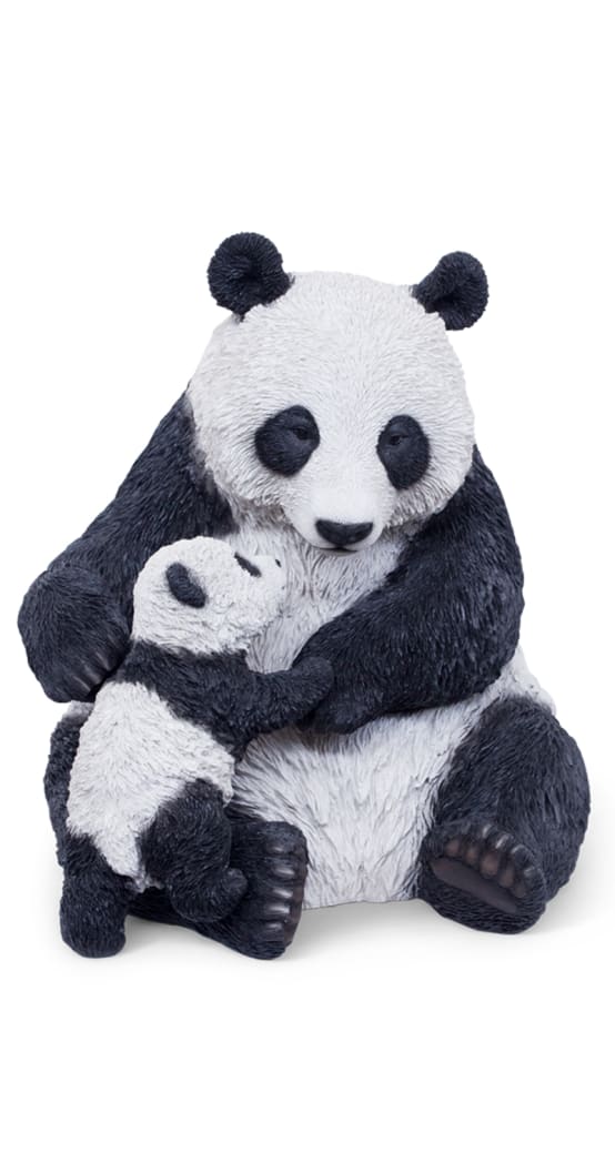 Garden ID - Panda et son bébé en polyrésine L.51 x l.45 x H.50 cm ...