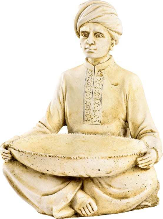 Statue Maharaja au plateau hauteur 30 cm ton ciré - Gamm vert