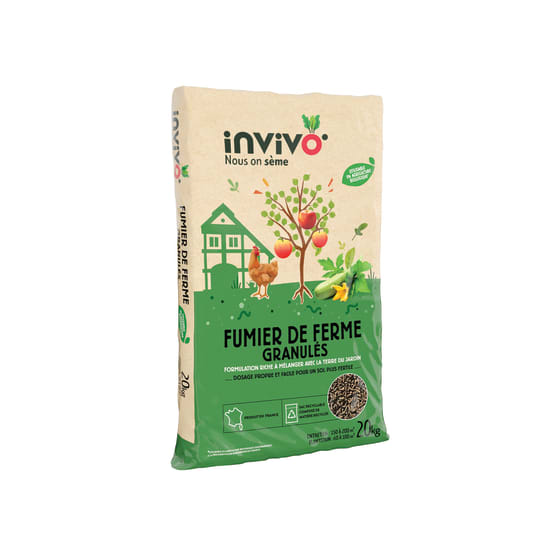 Fumier de ferme granulés 20 KG - INVIVO Nous on sème - Gamm vert