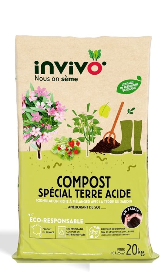 Invivo Nous on Sème - Compost pour sols acides - 20 kg - Gamm vert
