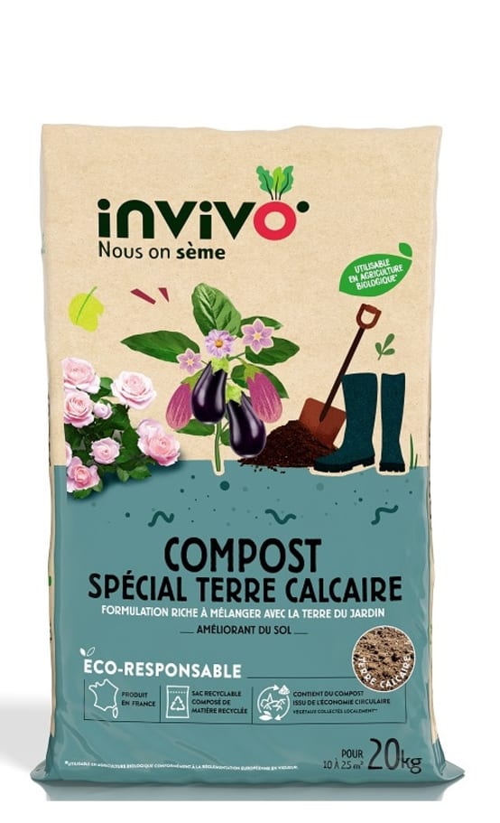 Invivo Nous on Sème - Compost pour sols calcaires - 20 kg - Gamm vert