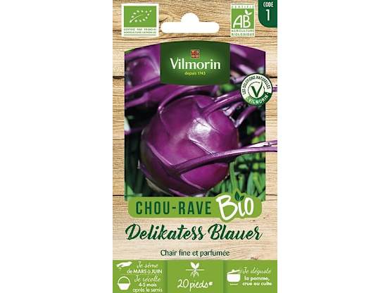 Chou rave violet Delikatess blauer Bio série 1 sachet graines 2 g ...
