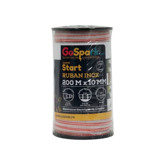 Ruban Basic Classe 10mm, 200m 4x0,16 inox, blanc/orange +30M - Gamm vert