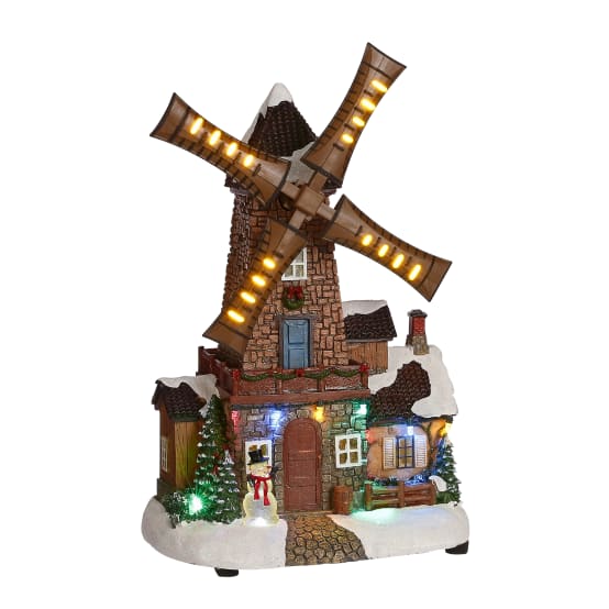 Windmill battery operated -polyresin-Multicol- l21,5xw14xh32,5cm - Gamm ...
