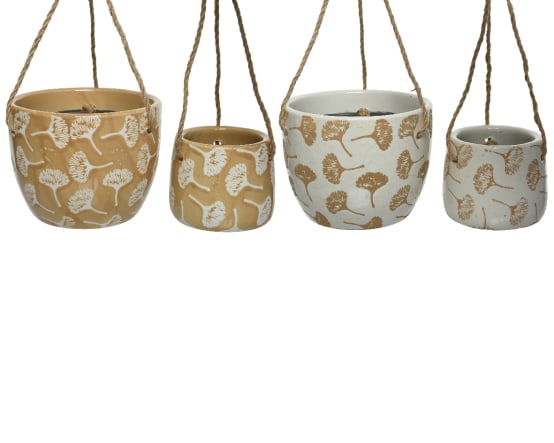 Cache-pot a suspendre terre cuite dia11.50 H9.50cm assorti - Gamm vert