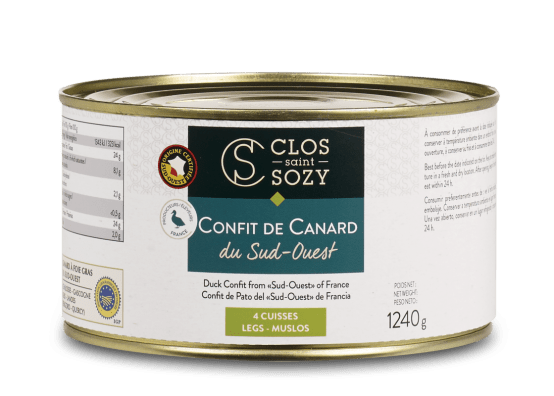 CONFIT DE CANARD DU SUD-OUEST 4 CUISSES 1240G CONSERVE BOITE - Gamm vert