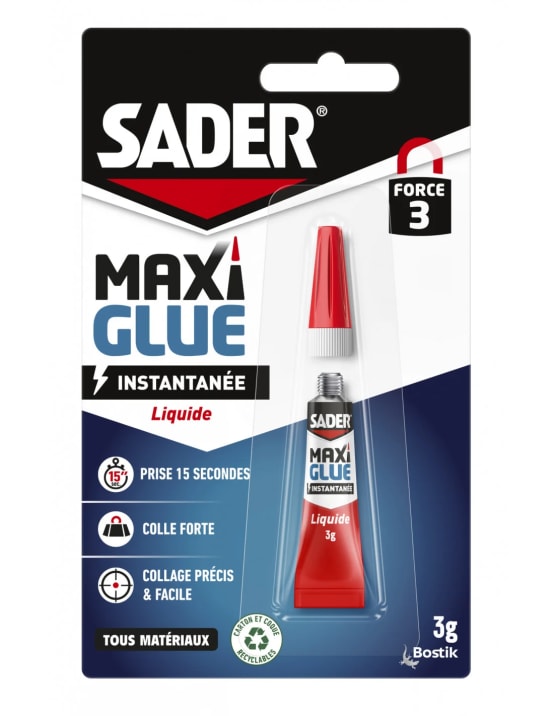 Colle Liquide Maxi Glue 3g - SADER - Gamm vert