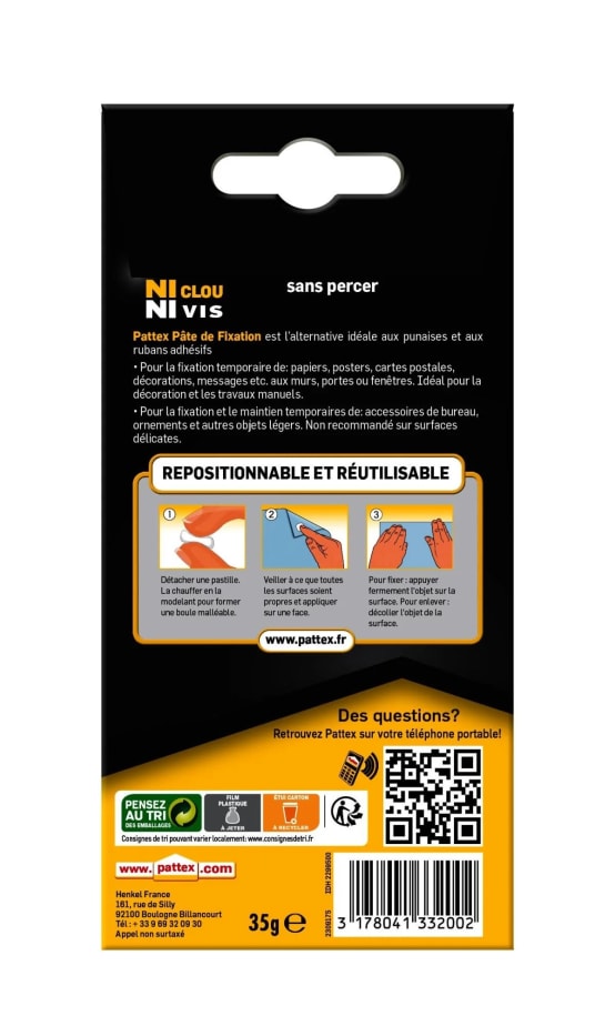 Pâte de fixation PATTEX - Gamm vert