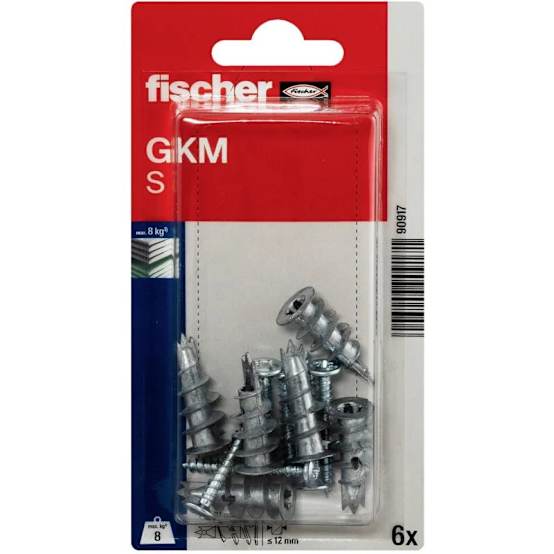 Cheville Plâtre Métal 31 mm Ø 8 mm - FISCHER - Gamm vert