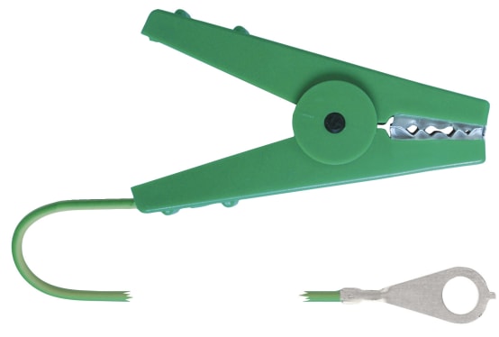 Pince/câble connexion terre vert, 100 cm, oeillets M8 - Gamm vert