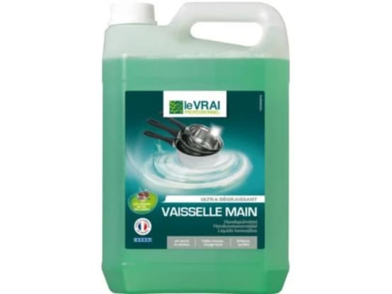 Liquide vaisselle ultra dégraissant très concentré 5L - Le Vrai Professionnel - Gamm vert