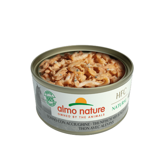 Pâtée avec bouillon HFC pour chat adulte au thon avec alevins - boîte ...