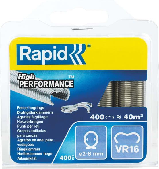 Agrafes grillage galvanisées VR16 Blister 400 - RAPID - Gamm vert