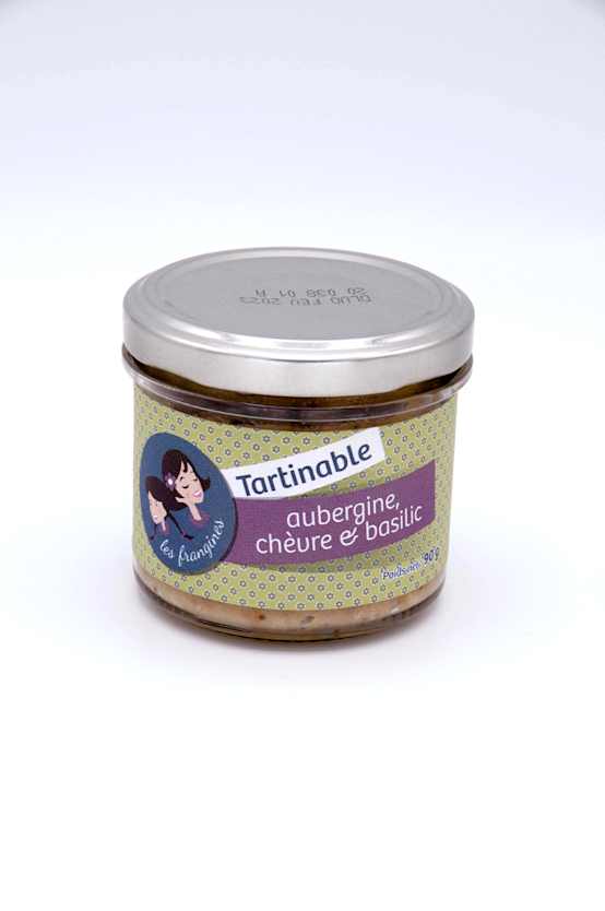 Tartinable aubergine chèvre et basilic 90 g - Les Frangines - Gamm vert