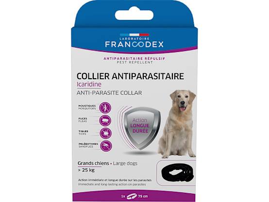 Collier grand chien icaridine noir – FRANCODEX - Gamm vert