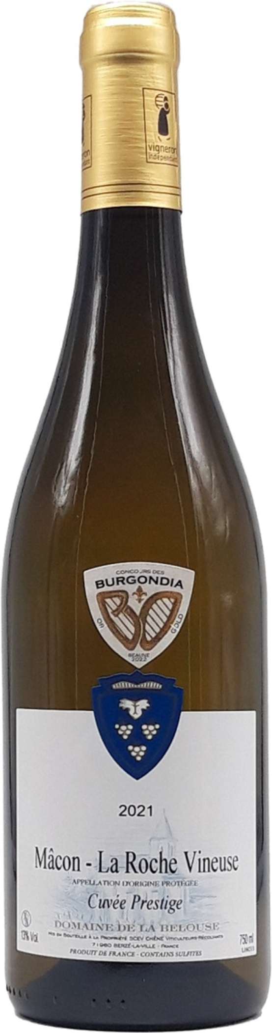 Macon La Roche Vineuse Cuvée Prestige Domaine de la Belouse 75 cl ...