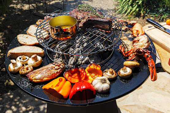 Brasero de cuisson acier laqué sur pieds - Somagic - Gamm vert