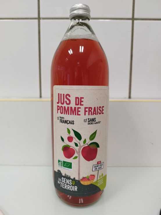 Jus de pomme-fraise BIO 1 L - Les Sens du Terroir - Gamm vert
