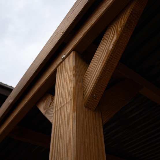 Carport Adossable 1 Voiture Pin - VICTOR - Gamm vert