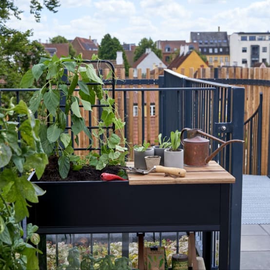 Serre de balcon en verre trempé Vertical noir 0.25 M2 - Juliana - Gamm vert