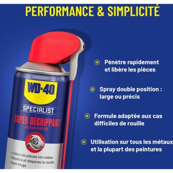 Super Dégrippant Spray Double Position Aérosol 400 ml WD-40 SPECIALIST ...