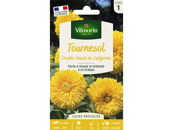 Tournesol Double Géant de Californie série 1 sachet graines 1,5 g ...