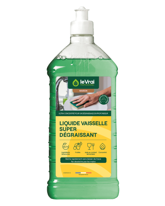 Liquide Vaisselle Super dégraissant 1L - Le Vrai Professionnel - Gamm vert